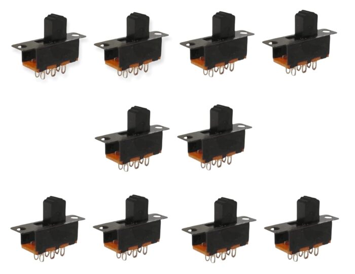 6 PIN SLIDE SWITCH 2 WAY MINI MOUNT ELECTRONIC TRANSVERSE HANDLE 10PCS ...